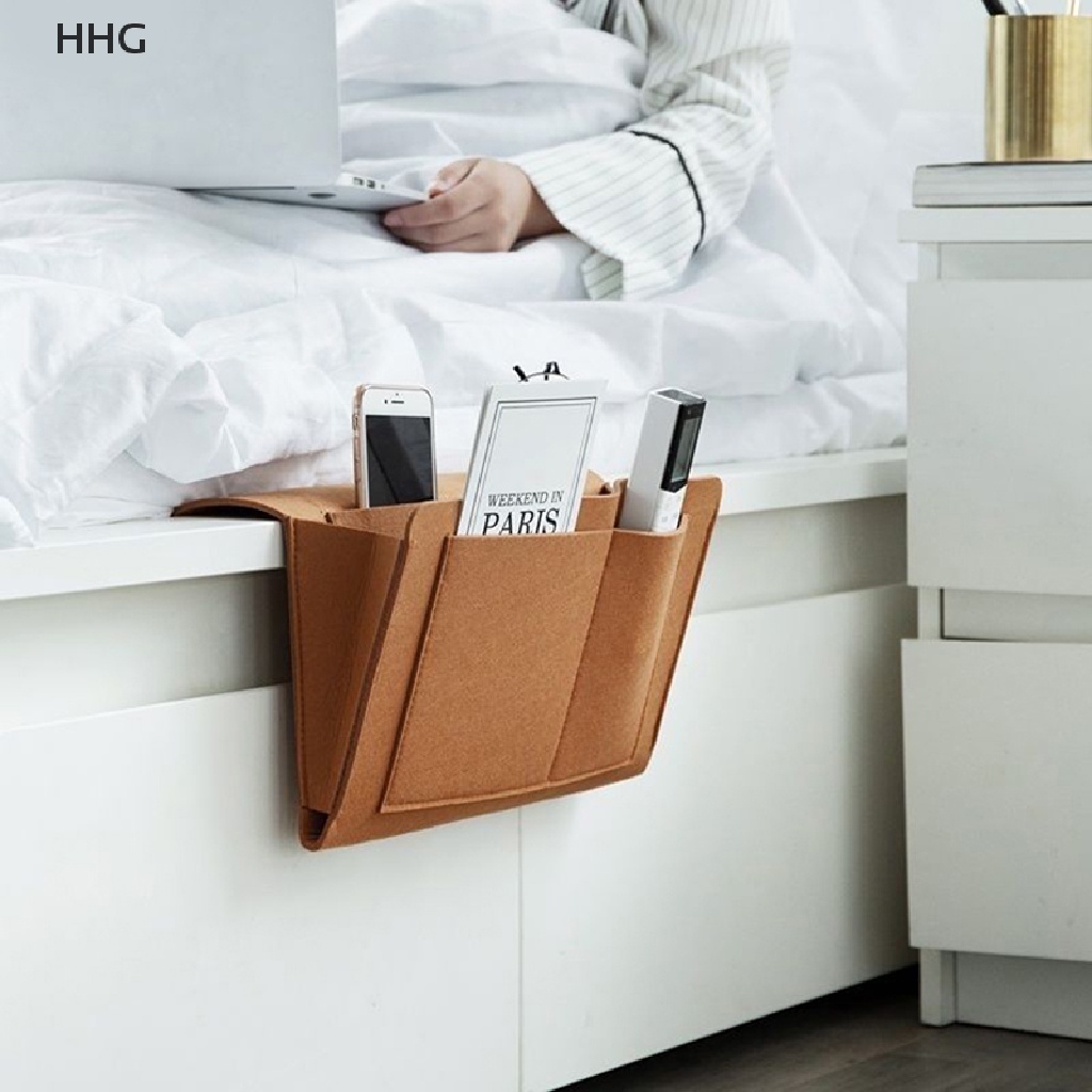 HHG 1pc Felt Bedside Storage Bag Pouch Bed Desk Bag Sofa TV Remote ...