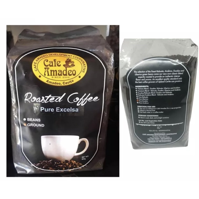 Cafe Amadeo Pure Excelsa Ground & Beans (Plastic) | Shopee Philippines