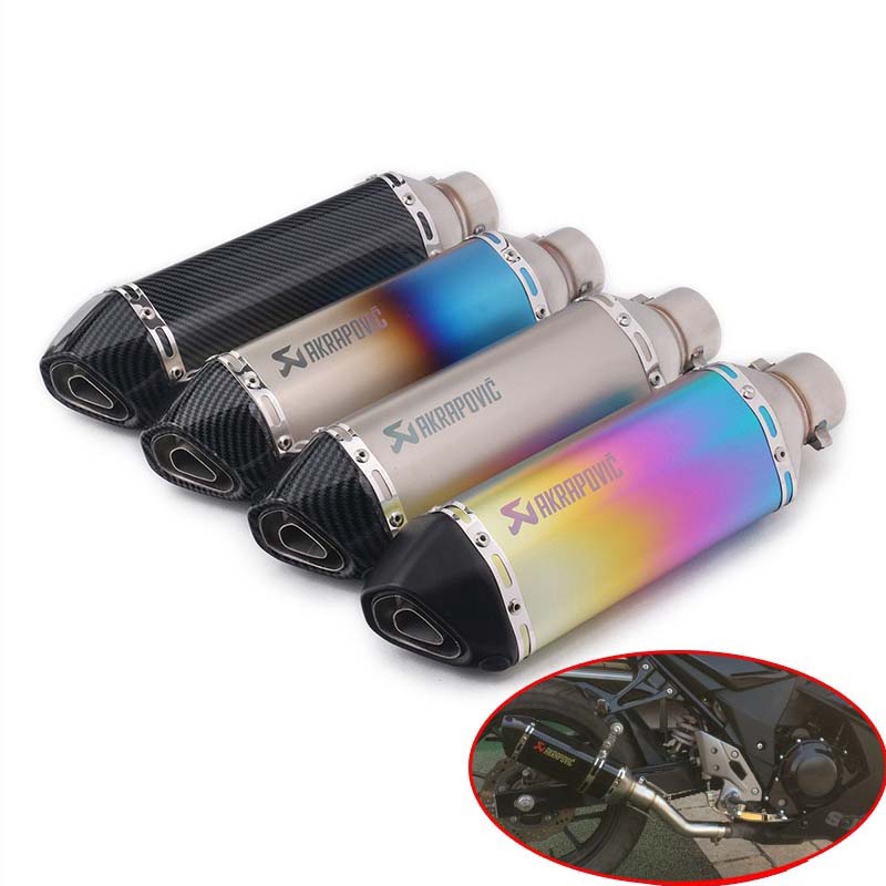 51mm Inlet Universal Motorcycle Exhaust Muffler Pipe Akrapovic Ekzos ...