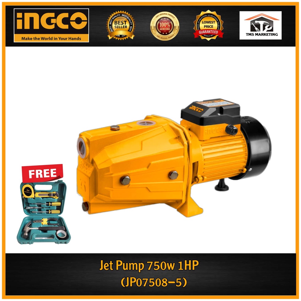 INGCO Jet Pump 750W 1HP JP07508-5 with Free Toolset | Shopee Philippines