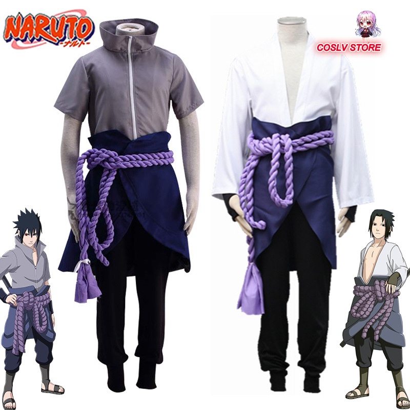 COSLV Anime Costume Sasuke Cosplay Full Set For Unisex Halloween Party ...