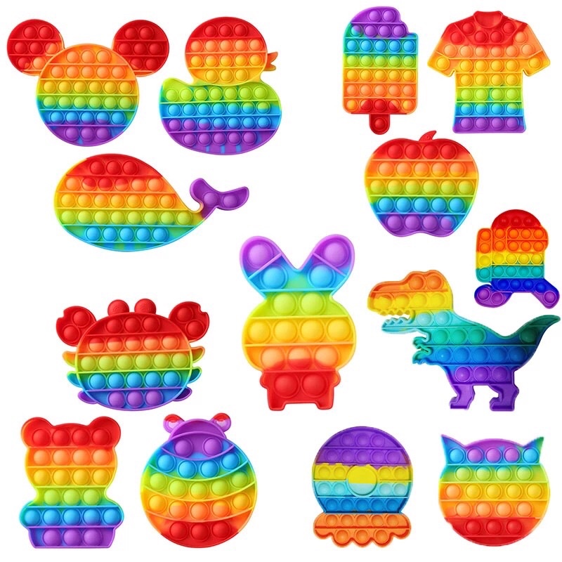 Popit-Rainbow Kids Toy Rubber Push Button | Shopee Philippines