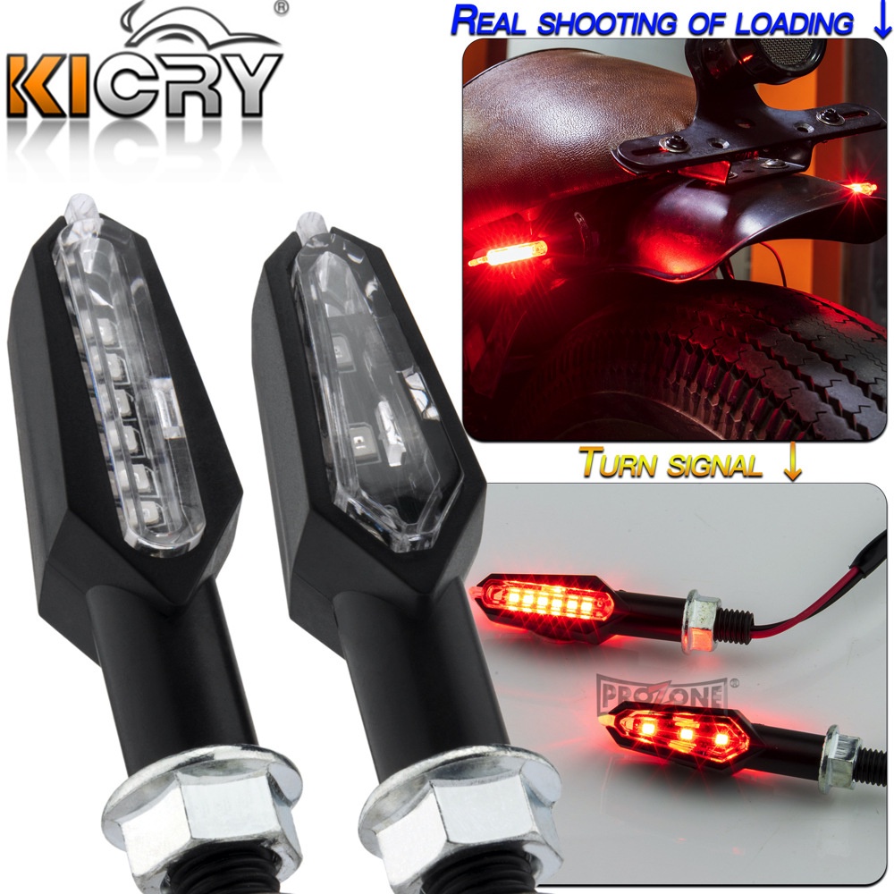 KICRY Motorcycle Double-Sided LED Turn Signal Indicator Light Lamp ...