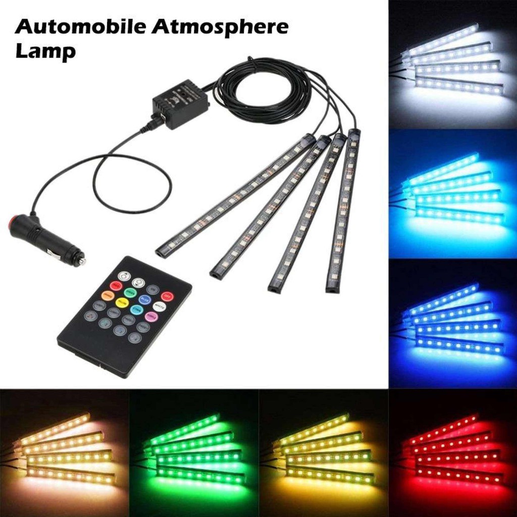 MicroBang Car LED Strip Light 4pcs 36 LED DC 12V Multi-color Car ...