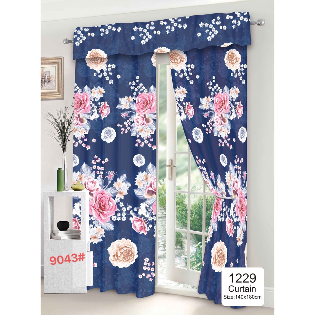 COD Sale rose Kurtina Design No Ring Window Door Room Semi Cotton ...