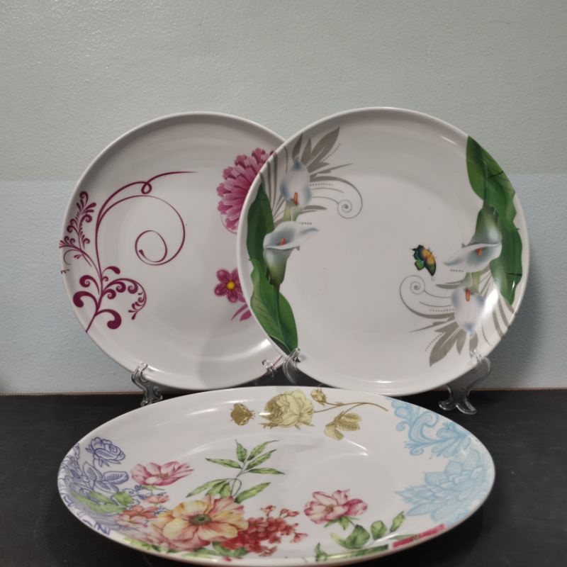 3/6 pcs. Melamine Round Dinner Plate | Shopee Philippines