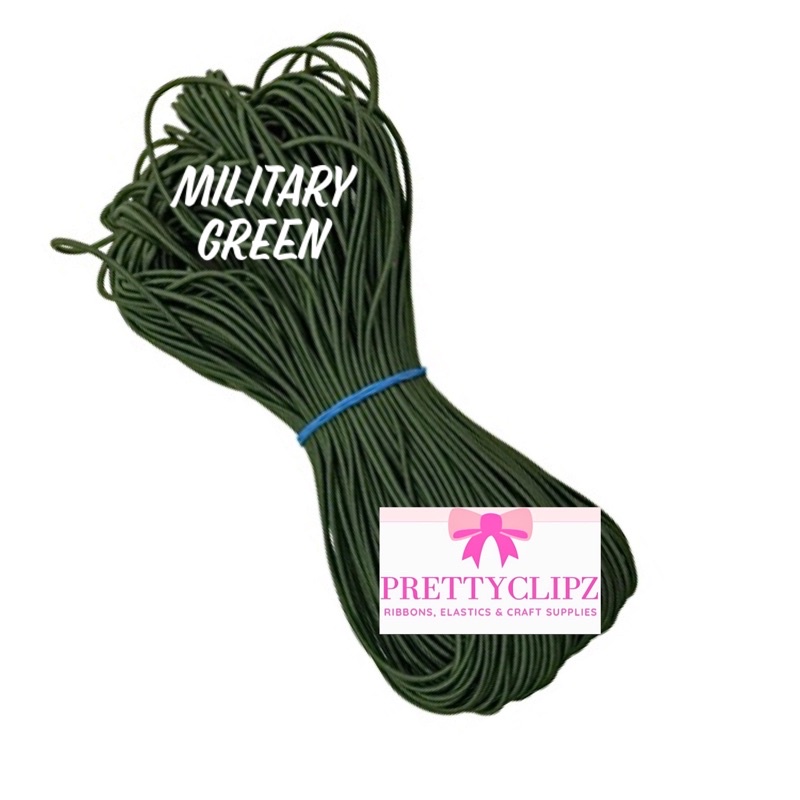 Round Nylon Elastic Cord 2mm Diameter 7 Yards, 10 Yards & 17 Yards ...