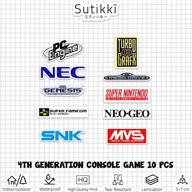 Sticker Pack Logo 4th Generation Video Game Console Sticker Laptop ...