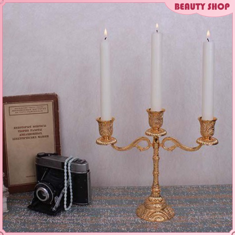 European 1/ 3/5-Candle Alloy Candelabra Candlestick, Multi-Height ...