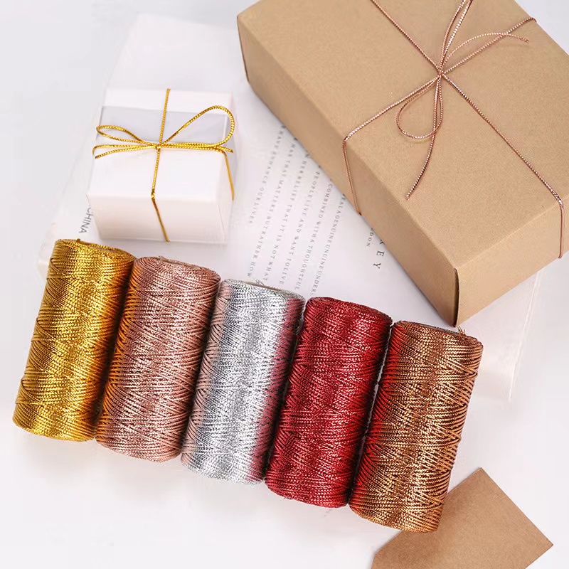 100m*1.5mm Macrame Cord Rope Ribbon Metallic thread Crafts DIY | Shopee ...