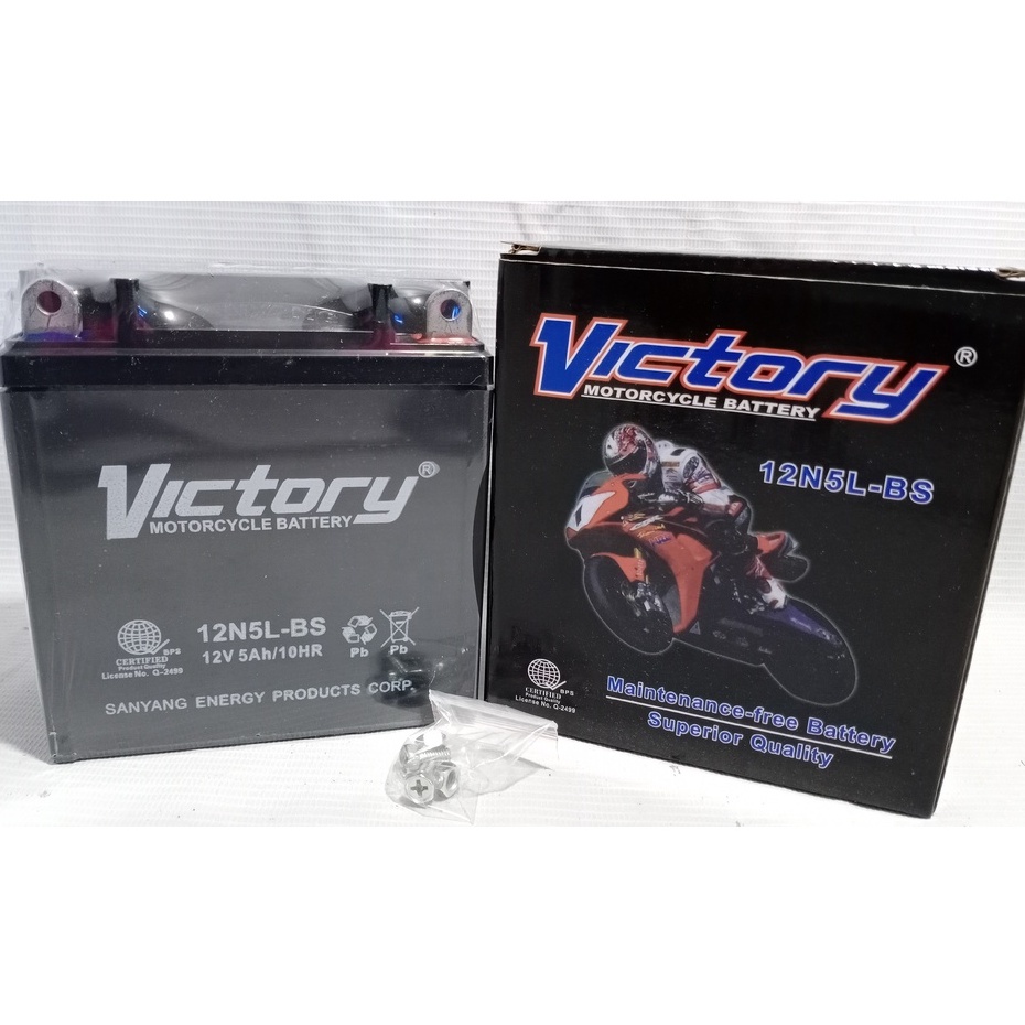 VICTORY BATTERY 12N5L-BS (MIO/ALPHA) | Shopee Philippines