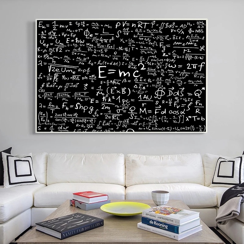 Frameless Physics Formula on Blackboard Relativity Poster Math Science ...