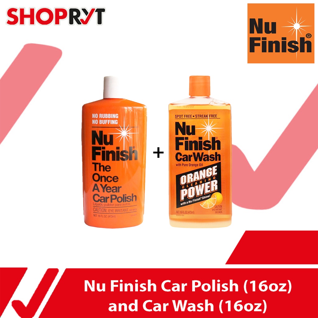 Nu Finish Car Polish Liquid 16oz Car Care Kit + Car Wash 16oz Car ...