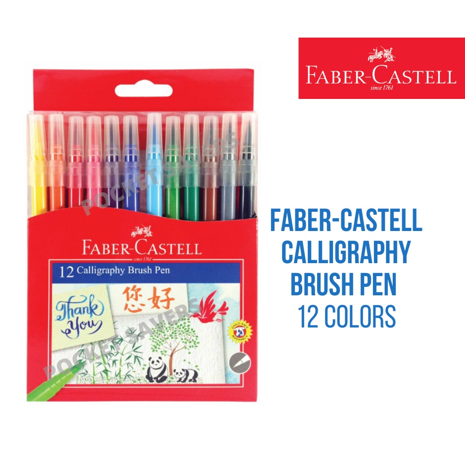 FABER CASTELL Calligraphy Brush Pen Set (0.5 mm, Non-toxic, Smooth ...