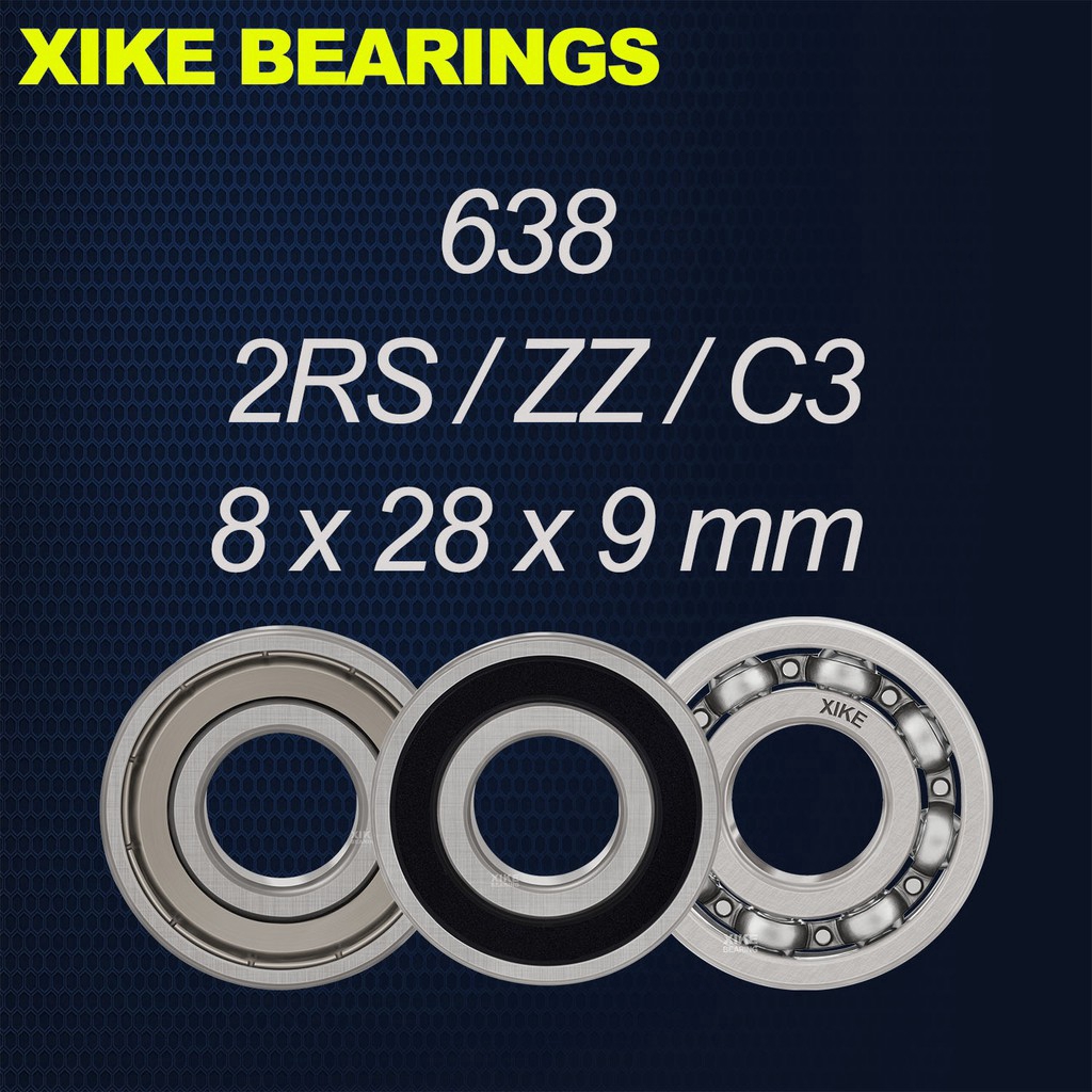 XIKE 638-2RS/ZZ/Open/C3 -Size 8x28x9mm Deep Groove Ball Bearings 638 ...