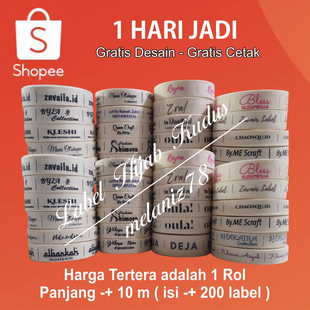 KATUN Hijab LABEL Cotton Material Size 1.5 CM | Shopee Philippines