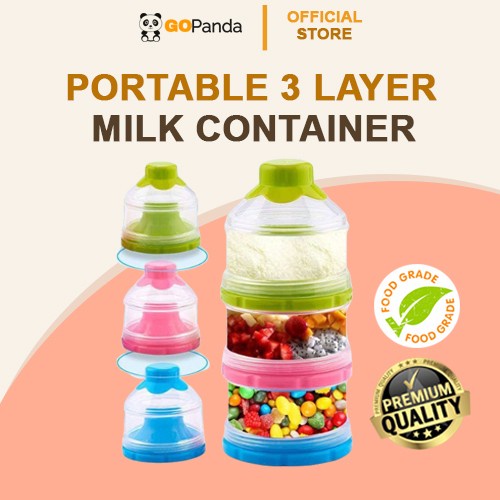 GoPanda 3 Layers Baby Milk Powder Container Stackable Milk Formula Food ...