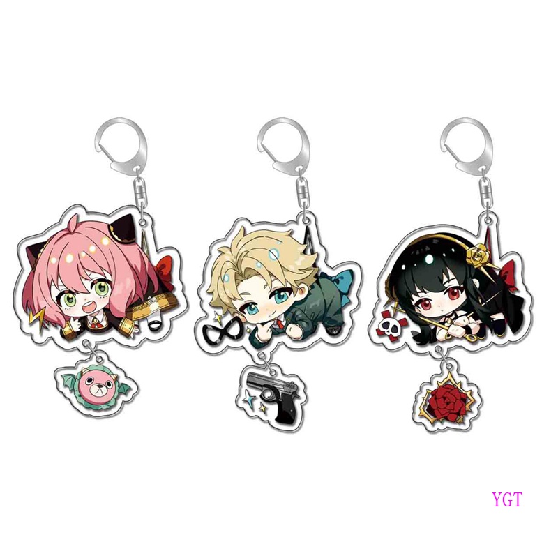 YGT Anime SPY X FAMILY Key Chain Acrylic Cartoon Loyor Anya Yor Figure ...