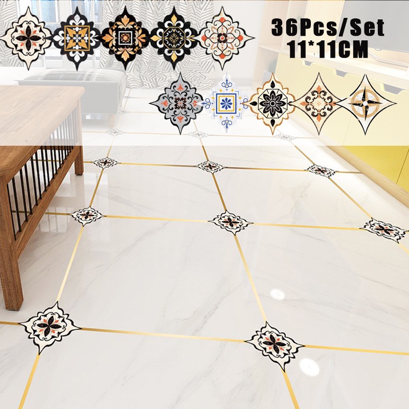 【Wholesale36】 PCS Diagonal Stickers Self Adhesive Floor Tiles Ceramic ...