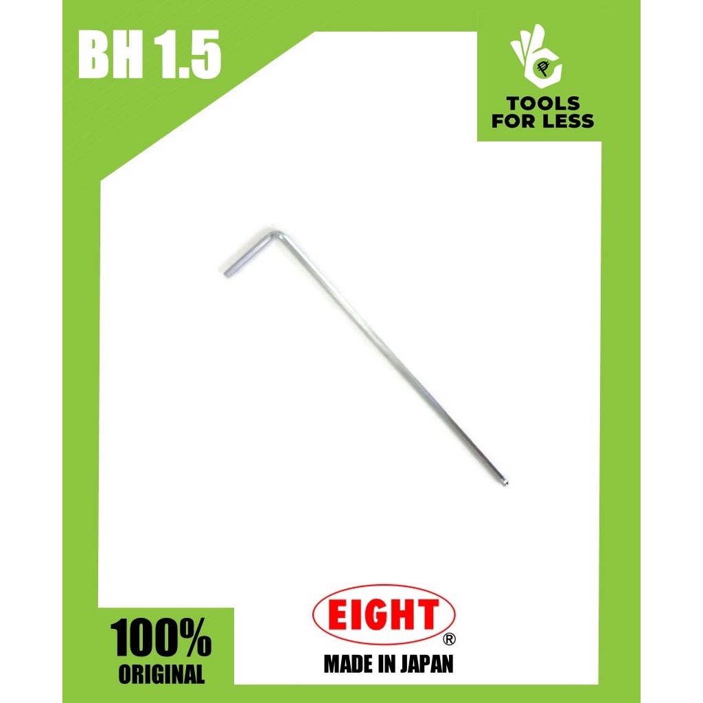 Eight Hex Ball Point Long Allen Key Wrench Chrome 1.5 to 10mm Made in ...