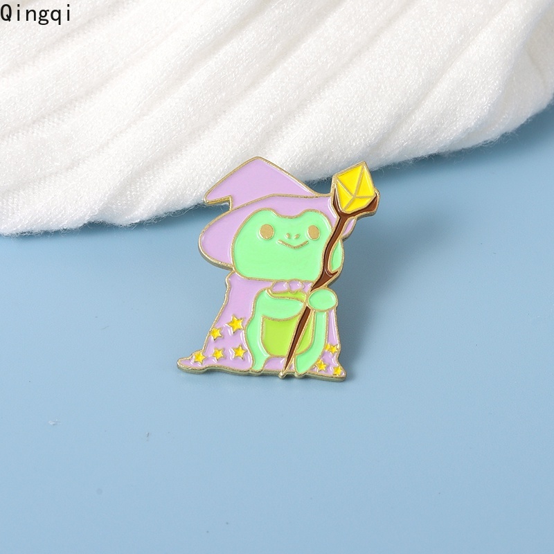 Witch Frog Enamel Pin Brooch Cute Magic Frog Brooch Pin Backpack Badges ...