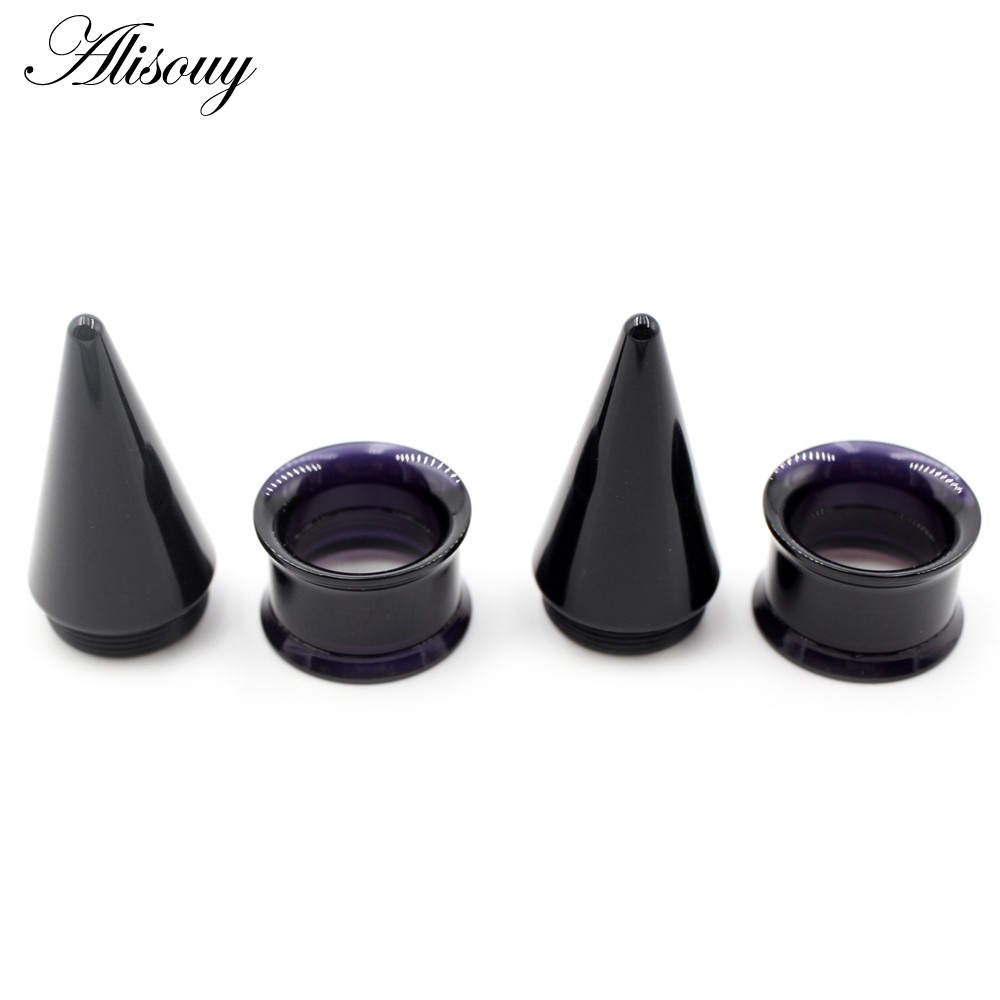 Alisouy 2PCS Cone Spike Acrylic Ear Plug Taper Tunnel Gauges Set, 2 in ...