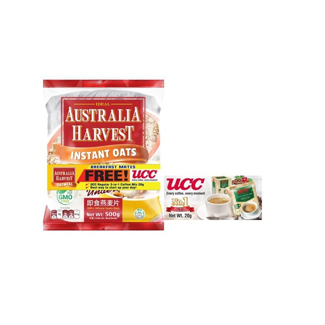 Australia Harvest Instant Oats 500g + UCC Regular 3-in-1 coffee 20g ...