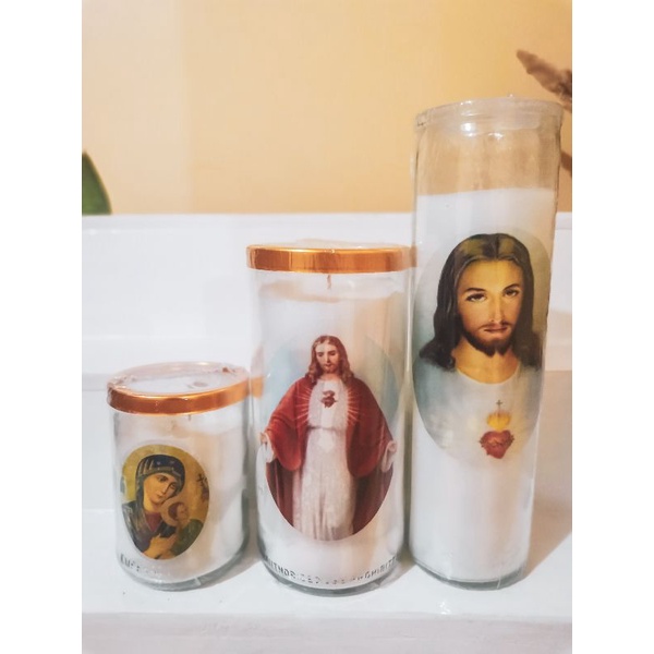 Smokeless Candle in Glass Jar.( Perfect for Church, Undas, Altar, All ...