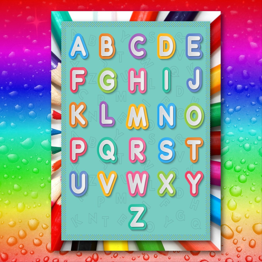 alphabet Wall Chart Educational poster Learning chart laminated chart ...