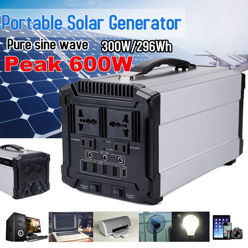 300W G300 296Wh Portable Power Station Solar Generators Pure Sine Wave ...