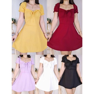 SS TRIXIE Ribbon Puff Sleeve Dress Two Way Off Shoulder | Shopee ...