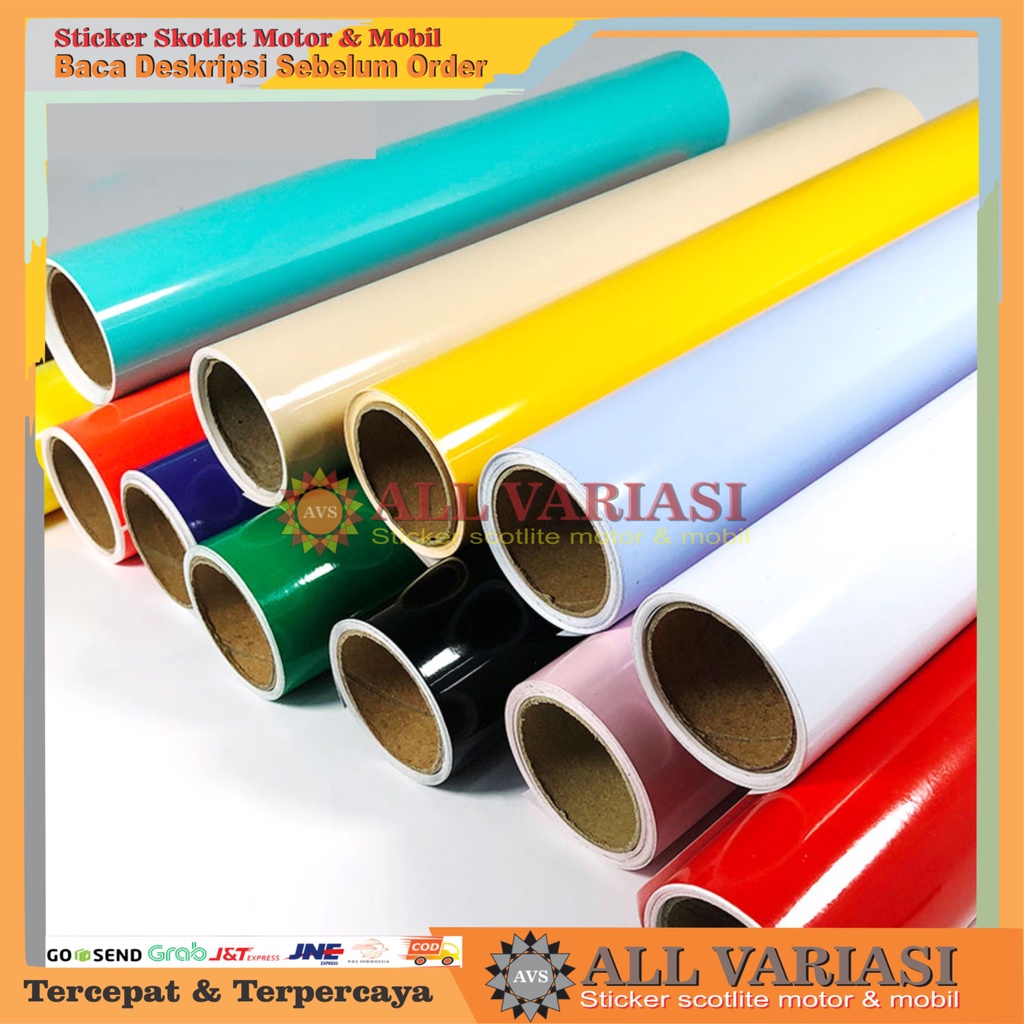 Motorcycle STICKER SCOTLET CAR STICKER / PLAIN GLOSSY/DOFF VARIATION ...