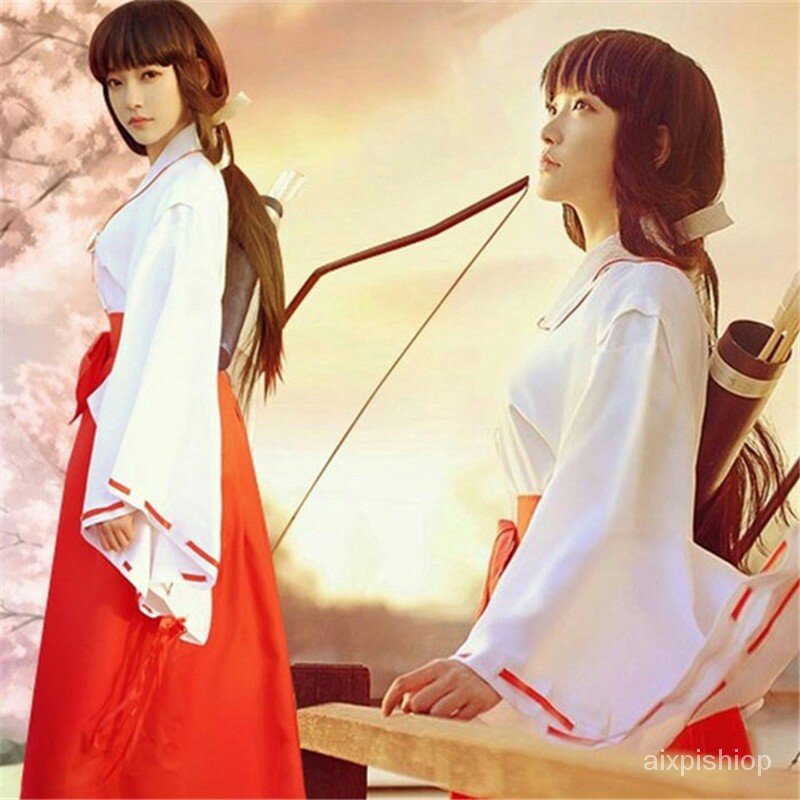 Anime Inuyasha Cosplay Costume kikyo cosplay Higurashi Kagome Top Skirt ...