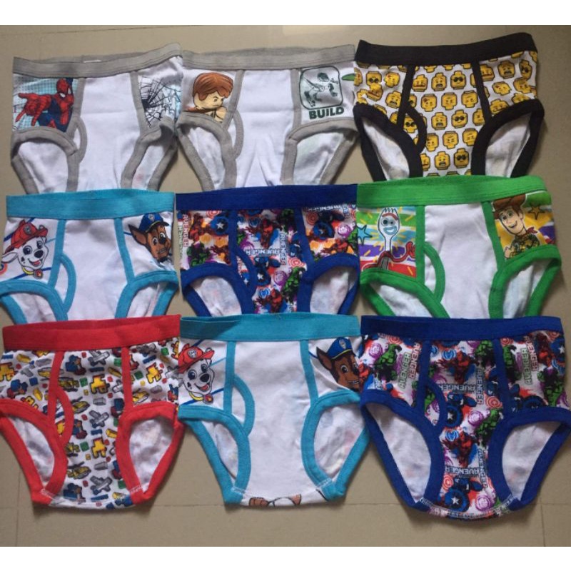 12 pieces Character Brief kid's /boy's ( 1-10 years old ) Cotton Brief ...