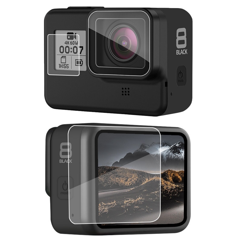 In Stock Go Pro Hero 8 Tempered Glass Screen Film Protector For Gopro Hero 8 Black Action Camera ...