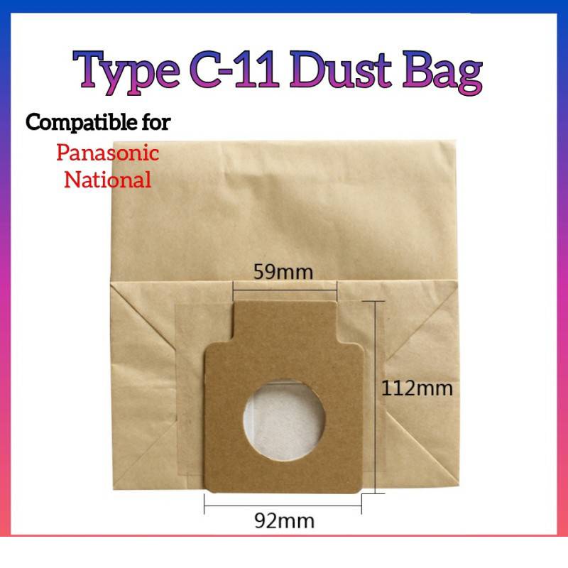 Panasonic Type C 11 Dust Filter Bag for 5 MC-E95N Vacuum Cleaner ...