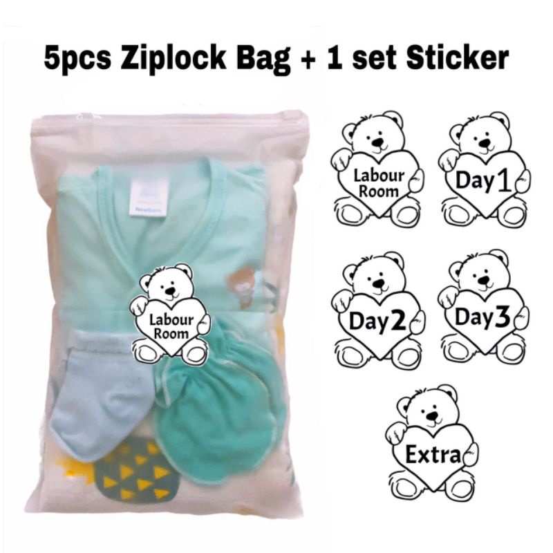 5pcs LABOUR ROOM STICKER / HOSPITAL PLASTIC / 5PCS ZIPLOCK BAG ...