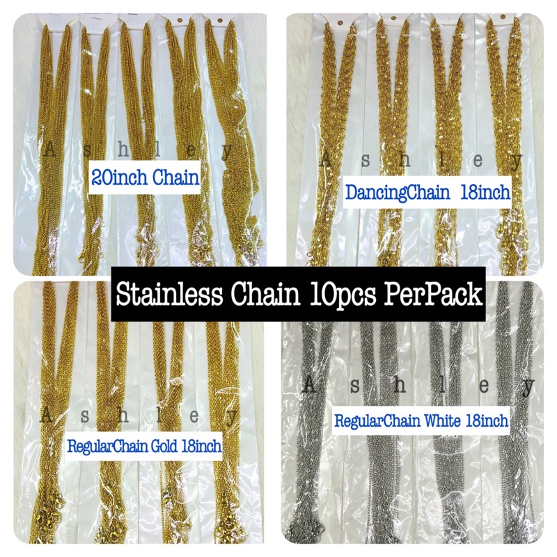 Stainless Gold Regular Chain 10pcs Per pack Dancingchain PerPack 10pcs ...