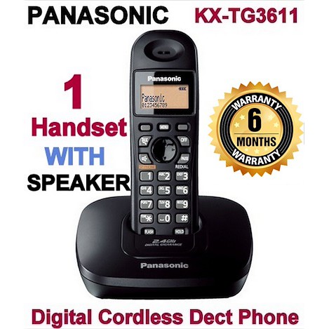Panasonic KX-TG3611 Cordless Phone With single Handset With Speaker | Shopee Philippines