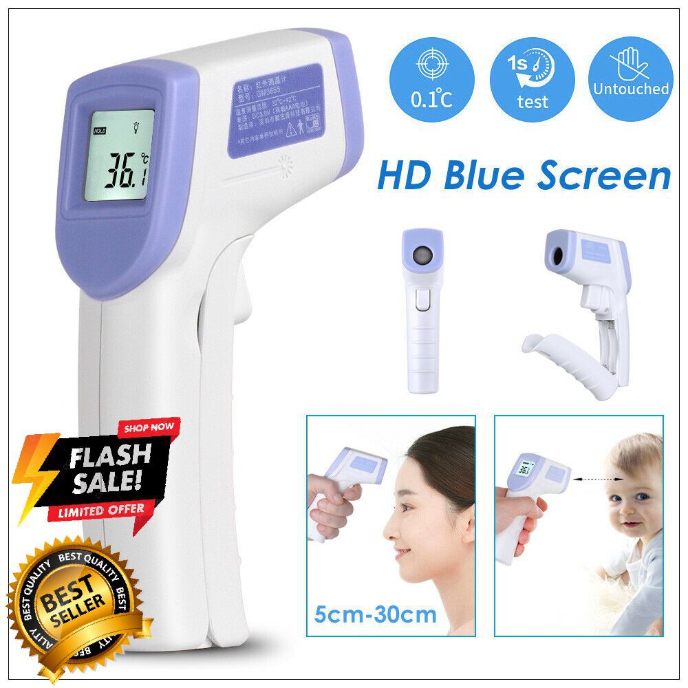 Non-Contact Infrared Thermometer Forehead Body Temperature with Fever ...