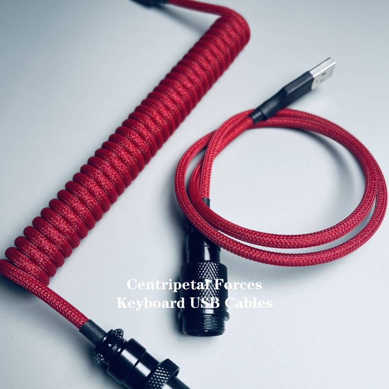 Dark Red Type C Mirco To USB Cable Mechanical Keyboard Coiled Cable ...