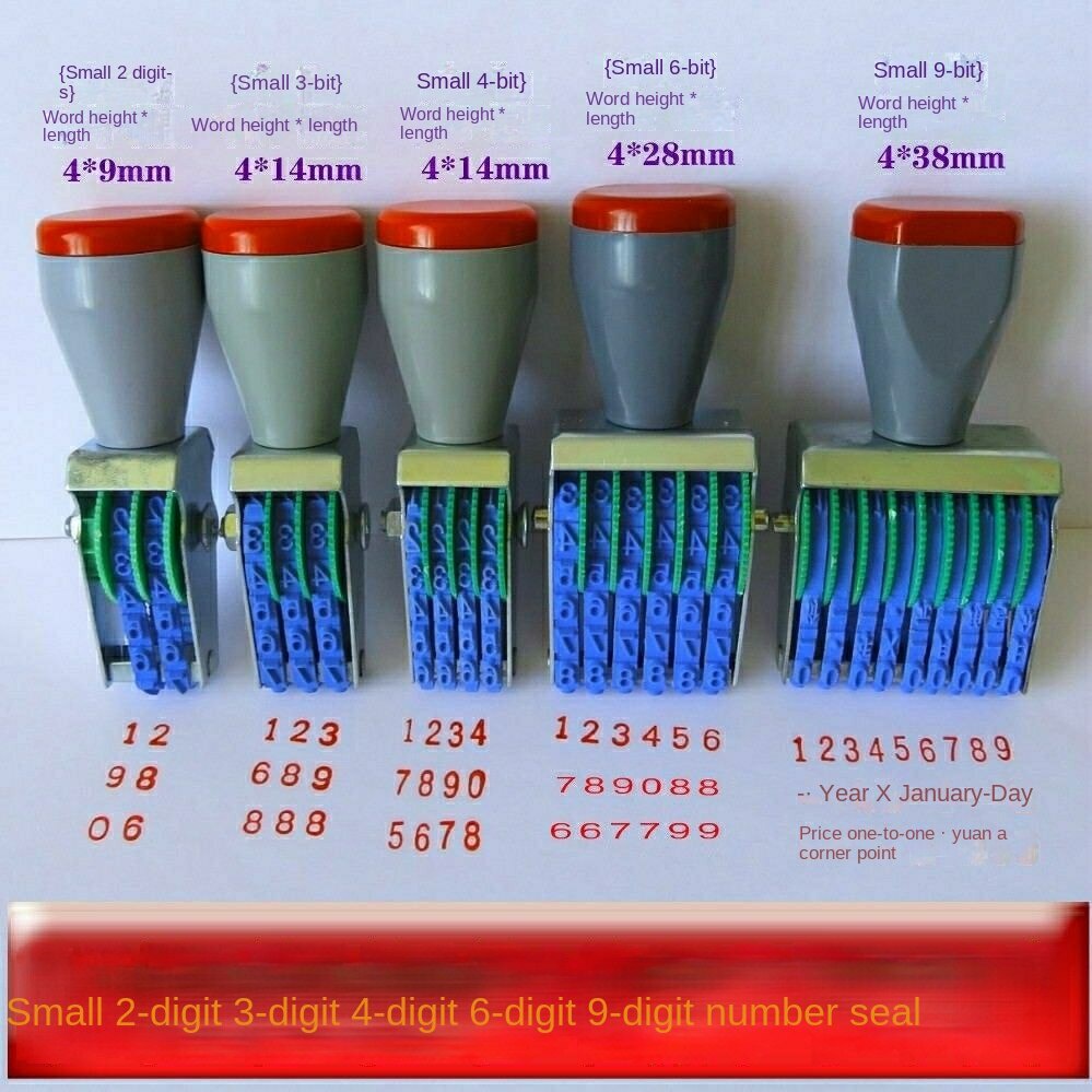 Small 2 Digits 4 6,8, 9, 12, 13, 15, 16-Digit Adjustable Digit Number ...