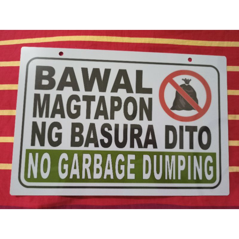☜♨Bawal Magtapon Ng Basura Dito No Garbage Dumping Signage Pvc Plastic ...