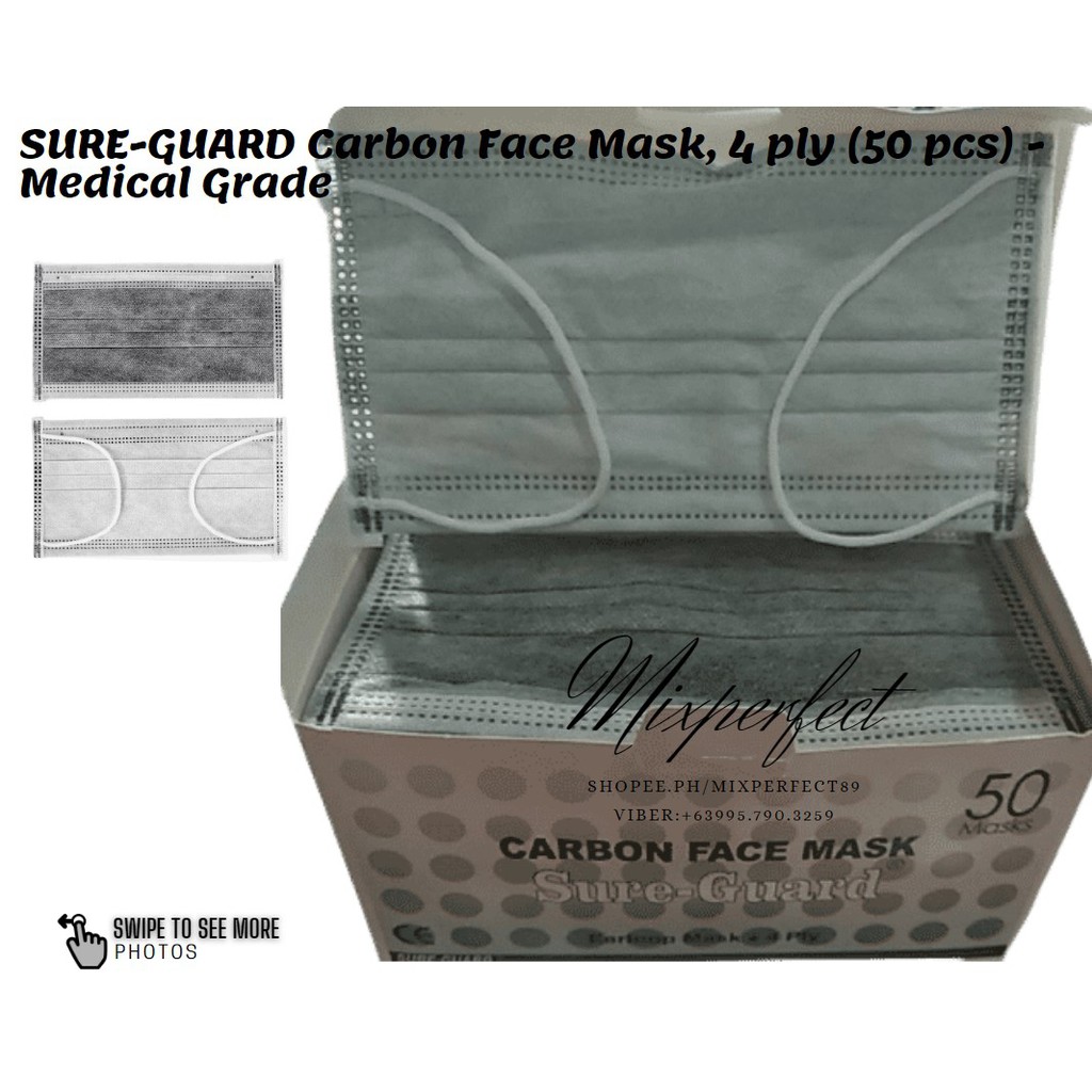 4ply Carbon Face Mask 50pcs per Box Sure-Guard Health>Others | Shopee ...