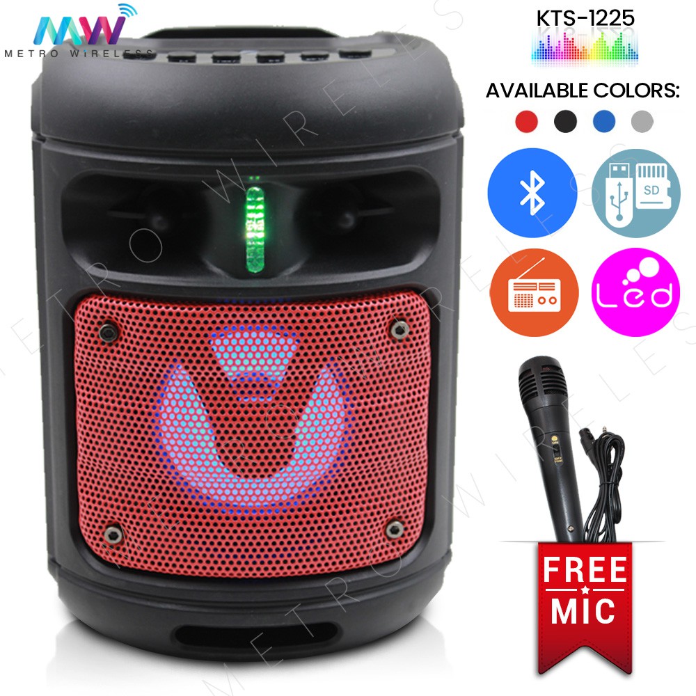 ORIGINAL KTS-1225 Bluetooth LED Wireless Portable Karaoke Speaker WITHOUT MIC | Shopee Philippines