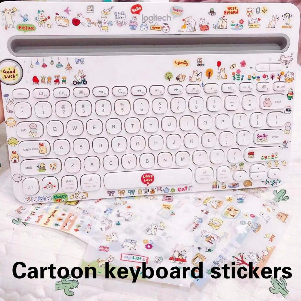 Cartoon cute KEYBOARD STICKER k480 / k380 iPad film computer button ...