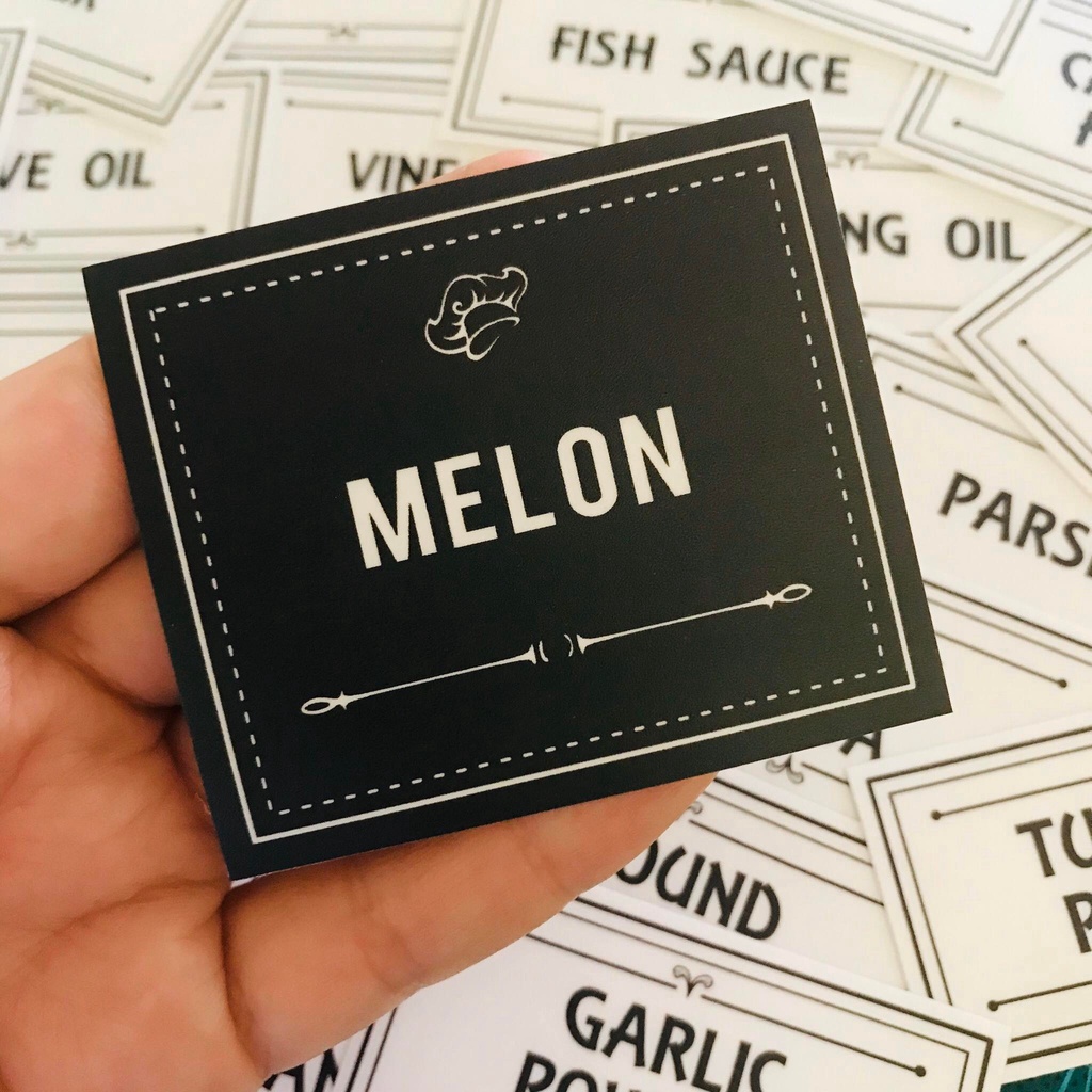 Condiments Sticker (black), Label, Waterproof, Vinyl Sticker, Laminated ...