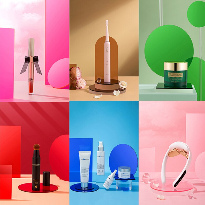 Colorful Transparent Acrylic Geometry Shooting Props Ins Cosmetics ...