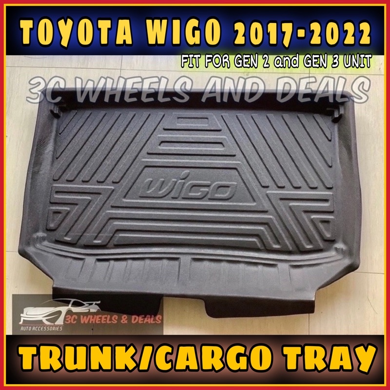 TOYOTA WIGO 2017-2022 VERSION 2 AEROMAX CARGO/TRUNK TRAY WITH EXTENSION ...