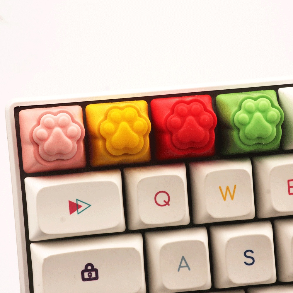 Pink Cute Cat Paw Keycap For Mechanical Keyboard CherryMx Gateron Kailh ...